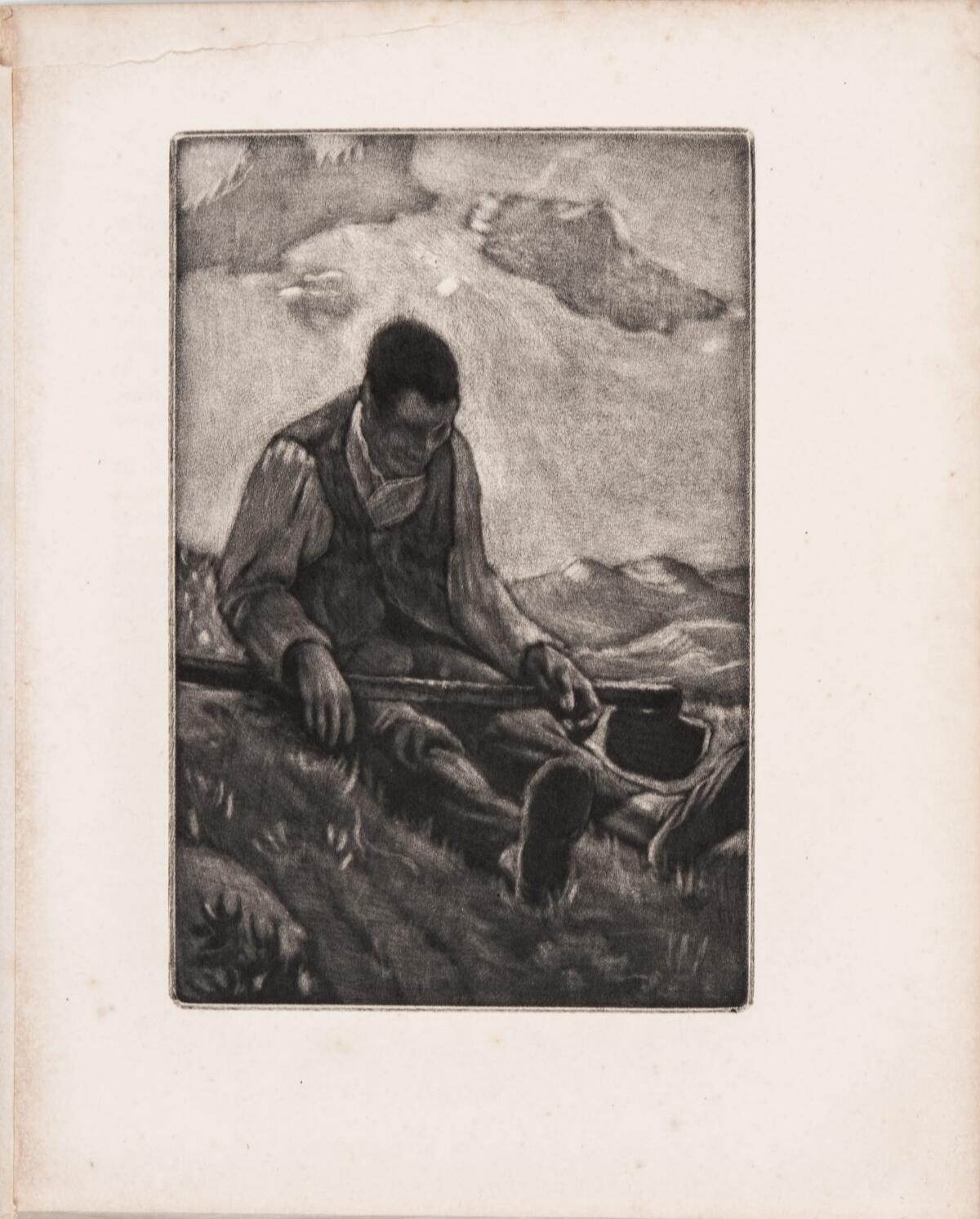 Man in field (Example of Mezzotint) | Hammer Collections