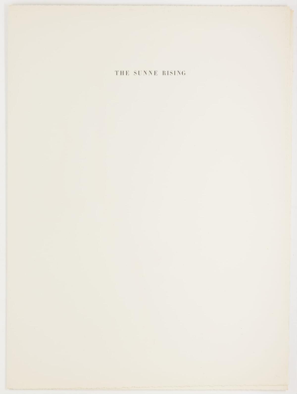 "The Sunne Rising" | Hammer Collections