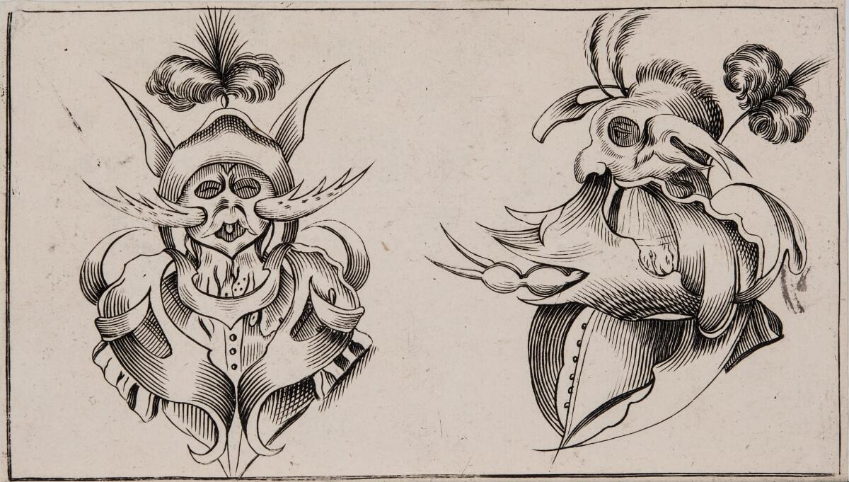 Untitled (Busts of Men and Women in Pairs Wearing Fantastic Masks and ...