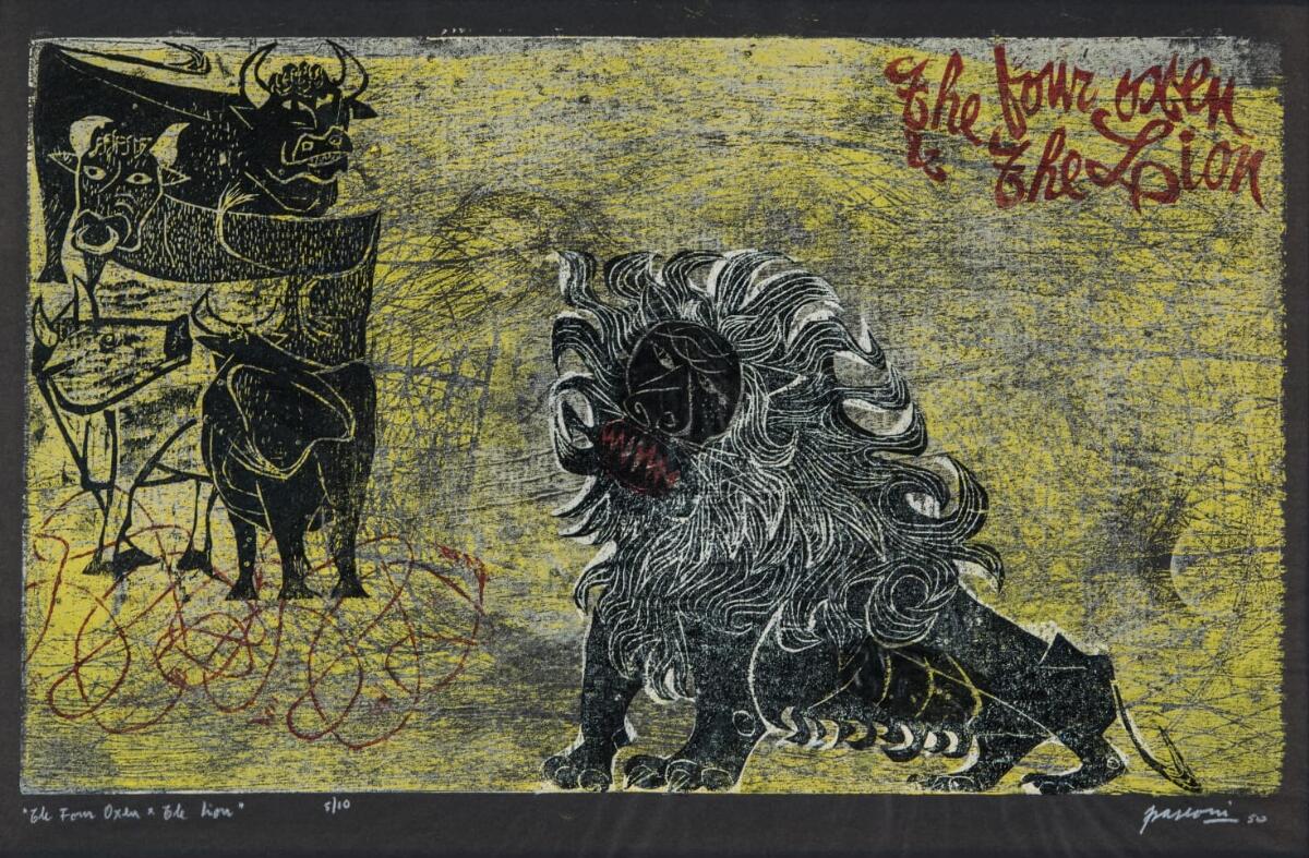 The Four Oxen and the Lion | Hammer Collections