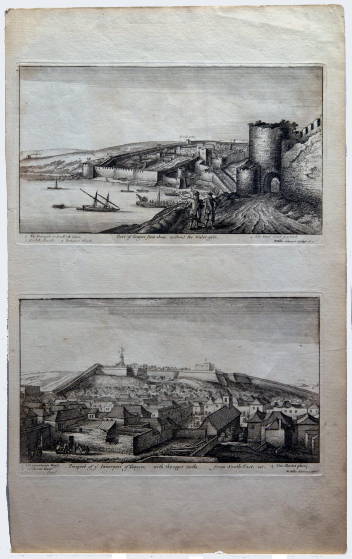 Port of Tangier from Above Without the Watergate (top) and Prospect of ...