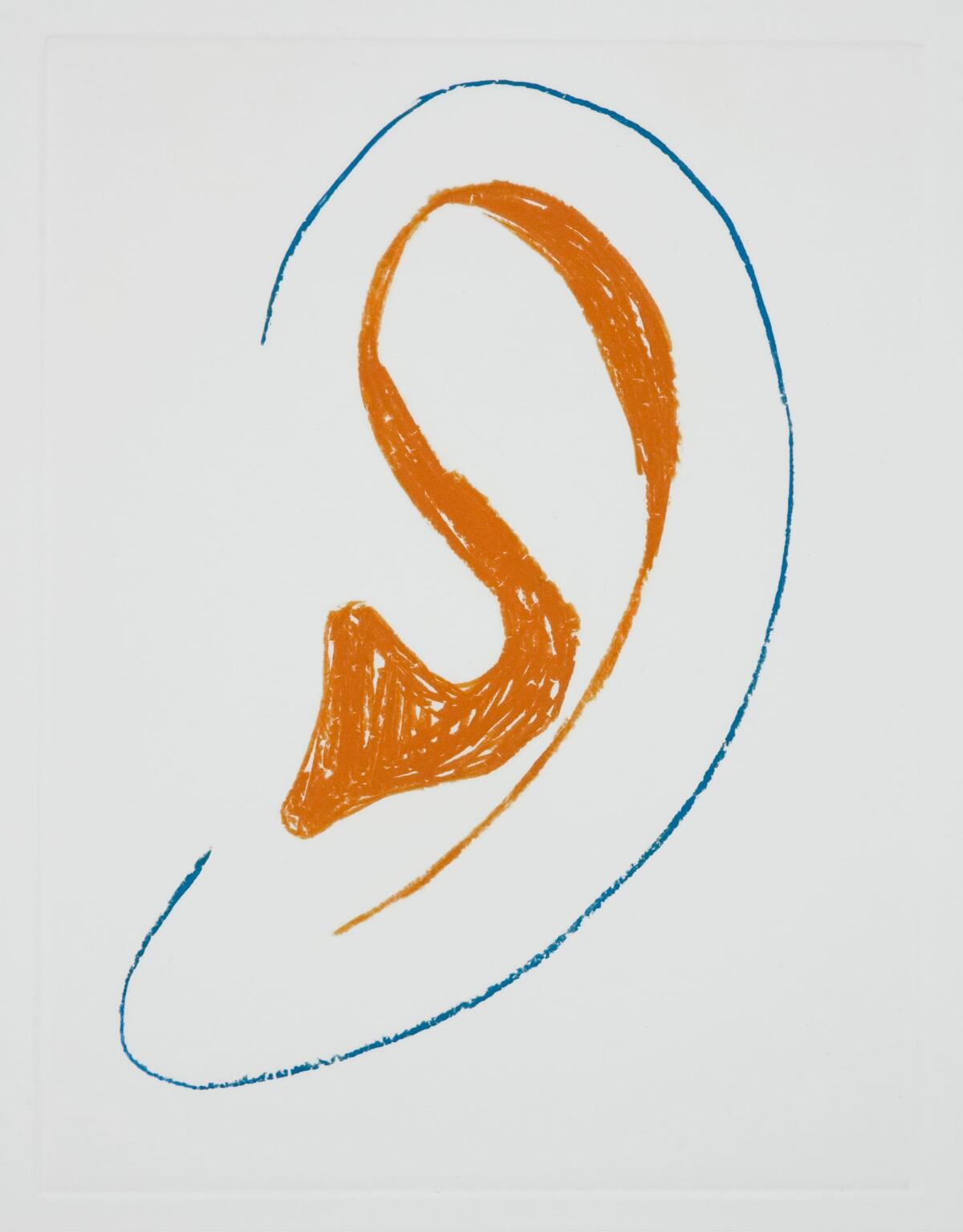 Six Ear Drawings (Complementary Colors)" [#2] | Hammer Collections