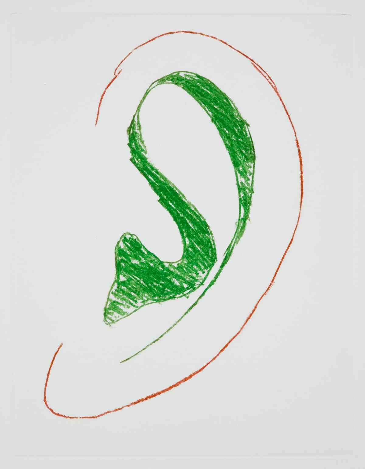 Six Ear Drawings (Complementary Colors)" [#4] | Hammer Collections