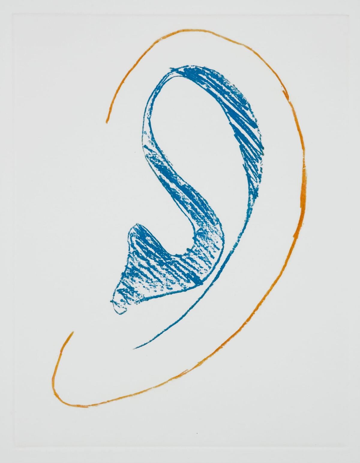 Six Ear Drawings (Complementary Colors)" [#5] | Hammer Collections