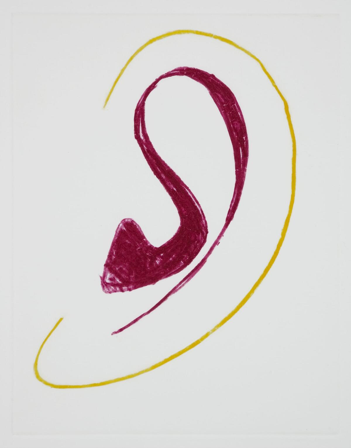 Six Ear Drawings (Complementary Colors)" [#6] | Hammer Collections